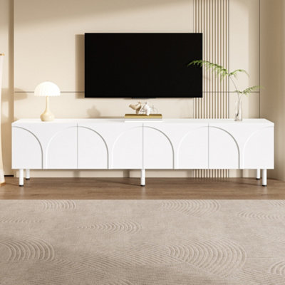 BTM 3D Curved Lines, TV Cabinet Lowboard, Four Doors, Two Separate ...