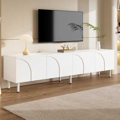 BTM 3D Curved Lines, TV Cabinet Lowboard, Four Doors, Two Separate ...
