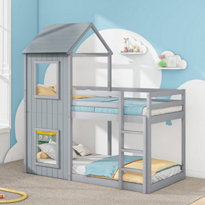BTM 3FT TREEHOUSE BUNK BED 90X190,SINGLE BED, CABIN BED FRAME, MID ...