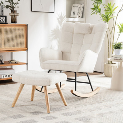 BTM Comfortable Rocking Chair with Cushion Recliner Lounge Chair for ...