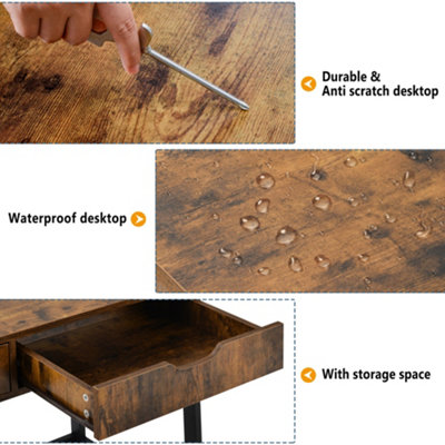 BTM Computer Desk Dressing Table with 2 Drawers Work Table Home Office ...