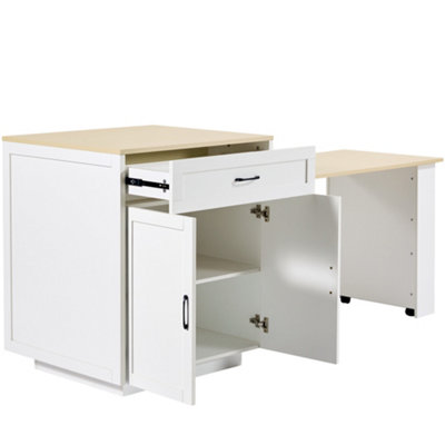 BTM EXtendable Bar Table with Drawers Storage Kitchen Island Dining ...