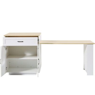 BTM EXtendable Bar Table with Drawers Storage Kitchen Island Dining ...