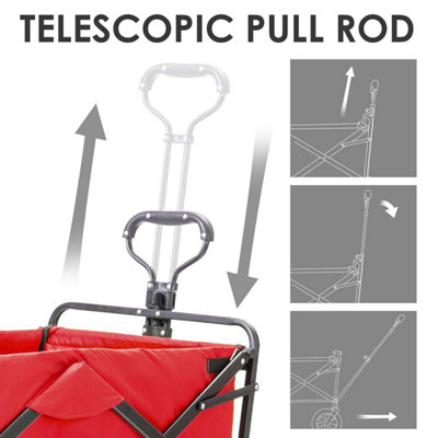 BTM Foldable garden cart pull wagon hand trolley portable transport ...