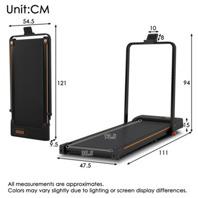 BTM Folding Treadmill with Handrail, 1 To 10km/h Running Machine, LED ...