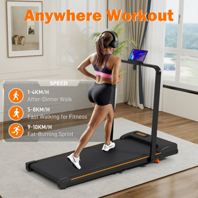 BTM Folding Treadmill with Handrail, 1 To 10km/h Running Machine, LED ...