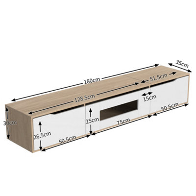 BTM High Gloss TV Cabinet White Wood Colour LED Light Color Changing ...