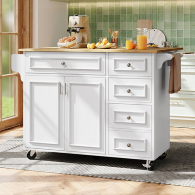 BTM Kitchen Island with Storage Removable Serving Trolley Multifunction ...