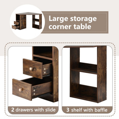 BTM L-Shaped Computer Desk with Large Storage Space, Study & Laptop Table for Home Office