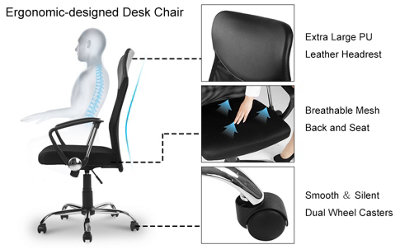 BTM Mesh High Back Executive Multicolour Adjustable Swivel Office Chair ...