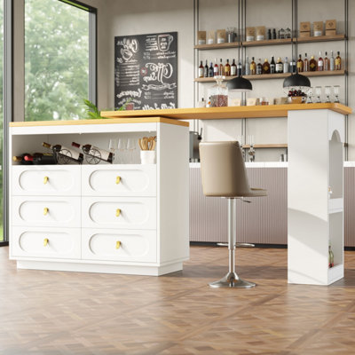 BTM Rotating Bar Table 137 x 39 x 90 cm Coffee Bar Furniture Kitchen ...