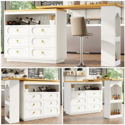 BTM Rotating Bar Table 137 x 39 x 90 cm Coffee Bar Furniture Kitchen ...