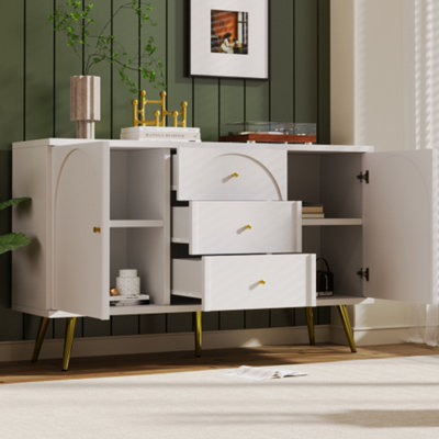 BTM Sideboard Cabinet for Living Room Chest of Drawers with 2 doors and ...