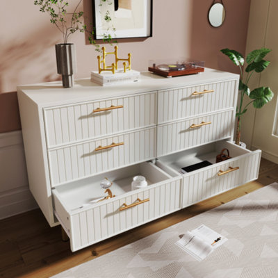 BTM Sideboard Cabinet for Living Room, Chest of Drawers with 6 drawers ...