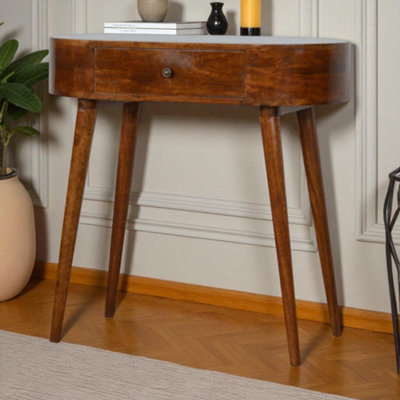 BTM Solid Wood Albion Chestnut Console, 1 Drawer, Dark Brown