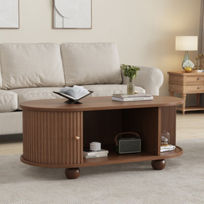BTM TV cabinet and coffee table set with 2 drawers sliding doors MDF TV ...