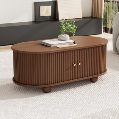 BTM TV cabinet and coffee table set with 2 drawers sliding doors MDF TV ...