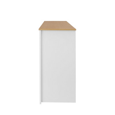 BTM White & Oak Sideboard Buffet Cabinet with 7 Drawers, for Living ...