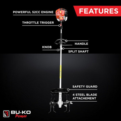BU-KO 52cc Backpack Long Reach Petrol Strimmers, Brush Cutter, Hedge ...