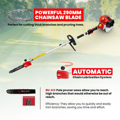 BU-KO 52cc Long Reach Petrol Multi Functional Garden Tool Including ...