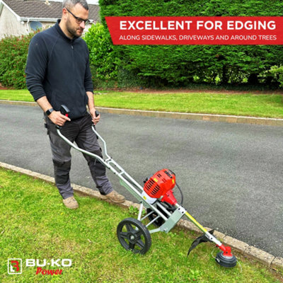 BU-KO 52cc Petrol Strimmer with Mounted Push Wheel