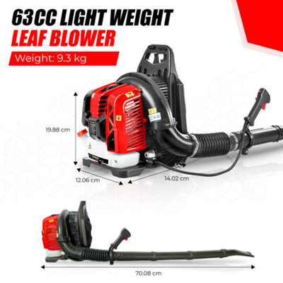 BU KO 63CC Petrol Backpack Leaf Blower Powerful 2 Stroke Air Cooled Engine