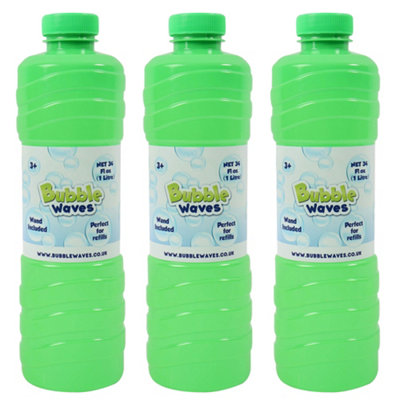 Bubble Solution 3 Litre Bubbles Mixture with Bubble Wand (3x 1L Bottles ...