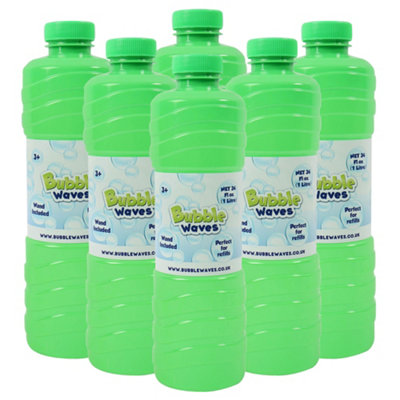 Bubble Solution 6 Litre Bubbles Mixture with Bubble Wand (6x 1L Bottles ...