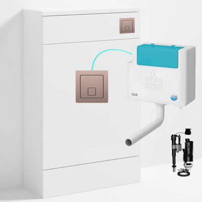 Bubly Bathrooms™ 500mm WC Unit & Bottom-Entry Concealed Cistern ...