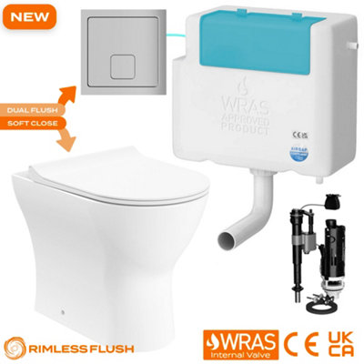 Bubly Bathrooms™ Back To Wall Toilet Rimless D Shape BTW Pan & Bottom ...