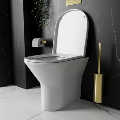 Bubly Bathrooms™ Back To Wall Toilet Rimless D Shape BTW Pan & Bottom ...