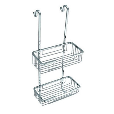 Bubly Bathrooms Chrome Hanging Shower Tidy - Wall Mounted Mild Steel ...