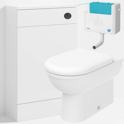 Bubly Bathrooms™ D Shape Back to Wall Toilet with 500mm WC Unit & Side ...