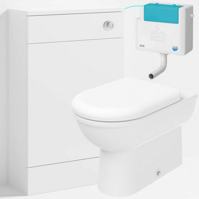 Bubly Bathrooms™ D Shape Back to Wall Toilet with 500mm WC Unit & Side ...