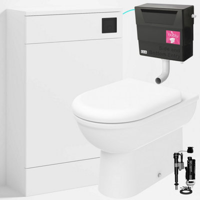 Bubly Bathrooms™ D Shape Back to Wall Toilet with 500mm WC Unit ...