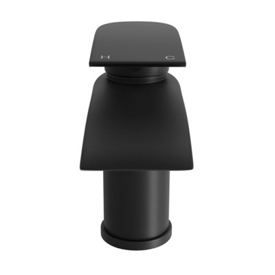 Bubly Bathrooms™ Luxury Waterfall Black Matt Basin Mixer Tap with ...