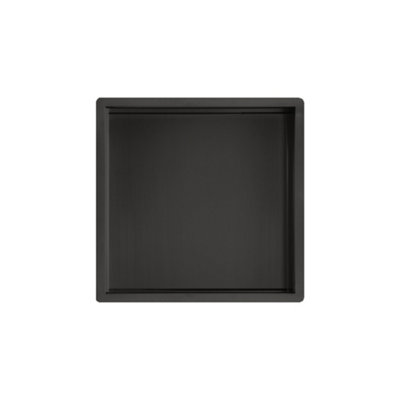 Bubly Bathrooms Matt Black Solid Brass Recessed Shower Niche 300x300mm ...