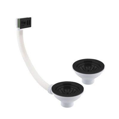 Bubly Bathrooms Newbury Matt Black Kitchen Mixer Tap with Dual Lever ...