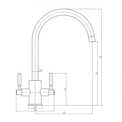 Bubly Bathrooms Newbury Matt Black Kitchen Mixer Tap with Dual Lever ...