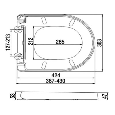 Bubly Bathrooms RAK Resort Mini D-Shape Soft Close & Quick Release Wrap ...