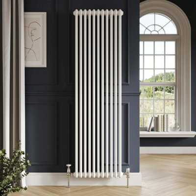 Bubly Bathrooms™ Steel 2 Column Radiator 1800x425 Vertical - White