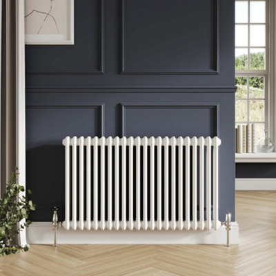 Bubly Bathrooms™ Steel 2 Column Radiator 600x636 Horizontal - White