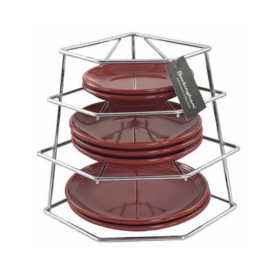 Buckingham 4-Tier Chorme Corner Kitchen Rack Space Saving Plate, Bowl ...