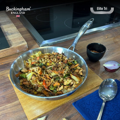 Buckingham Elite-Tri 18/8 Stainless Steel Frying Pan 24 cm / 2.1 Litre ...