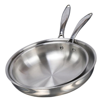 Buckingham Elite-Tri18/8 Stainless Steel Frying Pan Set of 2, Uncoated.