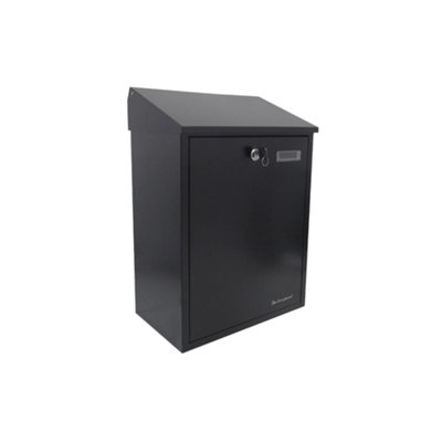 Buckingham Extra Large Black Wall Mounted Lockable Post Box