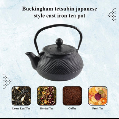 Buckingham Japanese Cast Iron Teapot Kettle Tea Pot Tetsubin Hobnail Design , 1200 ml