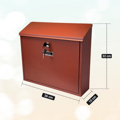 BUCKINGHAM LETTER BOX WALL MOUNTED LARGE STEEL LOCKABLE MAIL POST ...
