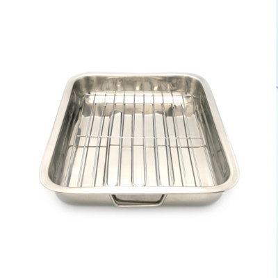 Buckingham Open Roasting Pan with Rack 42 cm x 32 cm , Stainless Steel