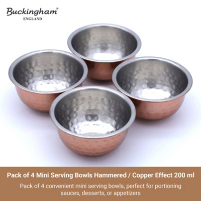 Buckingham Pure Copper Mixing Bowl with Hammered Finish Mini Copper ...